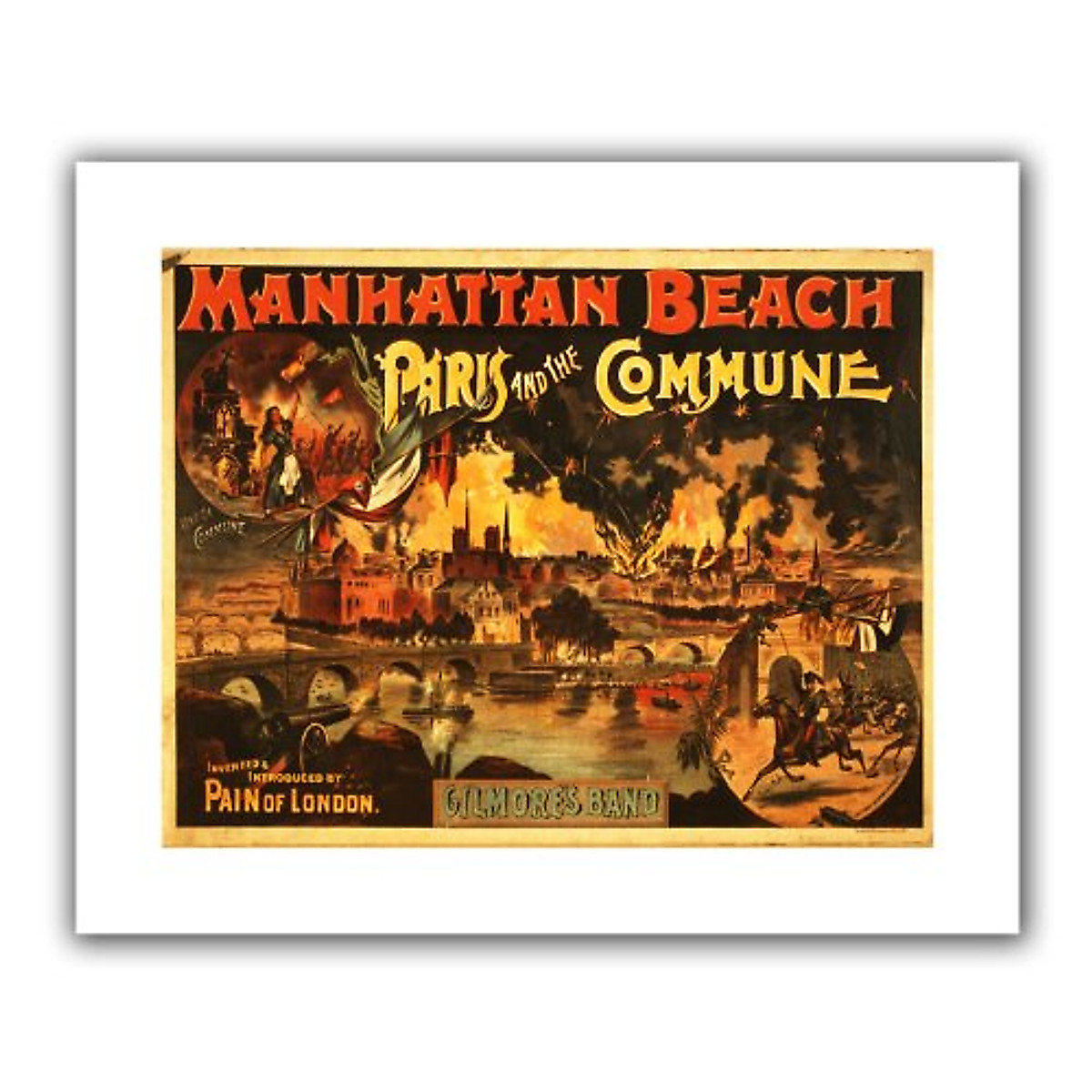 ArtWall "Manhattan Beach Paris and The Commune, C.1891 Gallery-Wrapped Canvas Artwork by American School 19th Century, 28 by 22-Inch