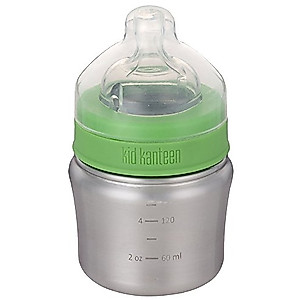 Klean Kanteen Kid Baby Bottle with Lid, Brushed Stainless, One Size/9 oz