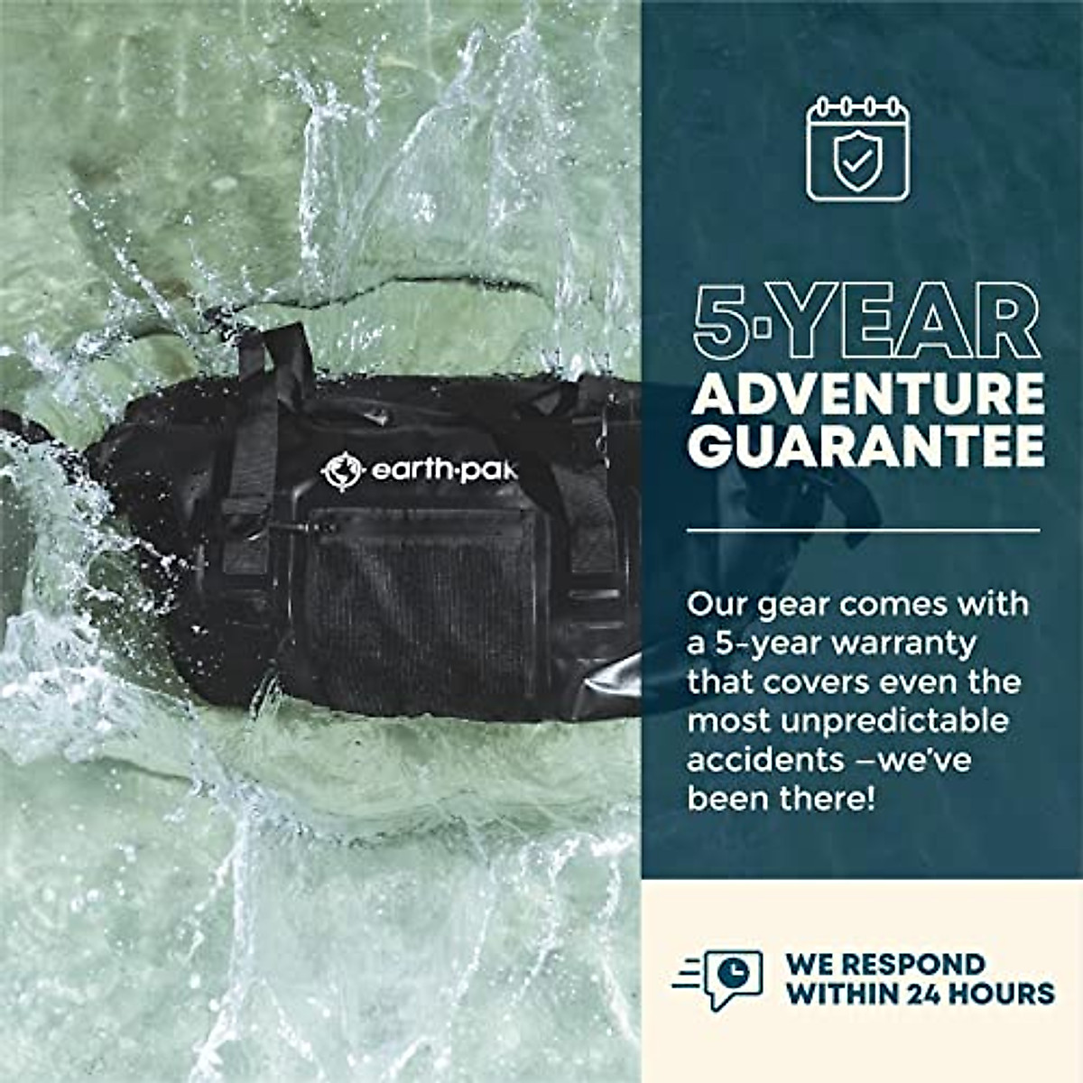 Earth Pak Waterproof Duffel Bag- Perfect for Any Kind of Travel, Lightweight, 50L / 70L / 90L / 120L Sizes - Large Storage Space, Durable Straps and Handles, Heavy Duty Material to Keep Your Gear Dry