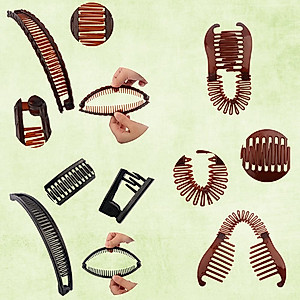 18 Pieces Banana Hair Clips Large Double Comb Clips Fishtail Hair Clips Classic Banana Clips Hair for Thick Hair Ponytail Banana Hair Clips for Women Girls