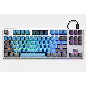 KPREPUBLIC taihao pbt Double Shot keycaps for DIY Gaming Mechanical Keyboard Backlit Caps OEM Profile Light Through Deep Forest Blue Green (D Forest Blue x1)