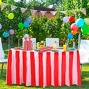 100 Pcs Carnival Treat Bags Circus Carnival Cellophane Candy Bags Red and White Stripe Plastic Goodie Storage Bags Carnival Party Favor Bags with Twist Ties for Circus Carnival Party Favor