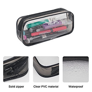 KingBig Clear Backpack Stadium Approved Heavy Duty PVC Bookbag Transparent School Bag with Clear Zipper Pen Pencil Case for School,Sports,Work,Stadium,Security Travel,College.