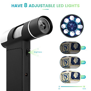 Andonstar AD203 Handheld Digital Microscope, 1080P FHD Portable Pocket Microscope, USB Microscope Camera for Kids Adults, 4'' Rotatable Screen, Coin Electronic Magnifier, Windows Compatible, 32GB