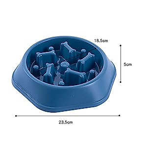 FUUIE Bowls for Food and Water Pet Dog Bowl Dog Slow Feeder Bowl Puppy Cat Slow Eating Dish Bowl Anti-Gulping Food Plate Feeding Dog Cat Food Bowl Pet Supplies (Color : Blue)