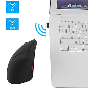 Wireless Mouse Ergonomic Vertical Left-Handed Mouse Ergo LED Light High Precision Optical Cordless Lightweight Left Hand Mice Women Men Gift for PC Computer Laptop Mac Office,1600 DPI,Side Buttons