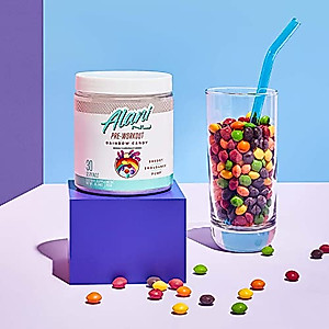 Alani Nu Pre Workout Supplement Powder for Energy, Endurance & Pump | Sugar Free | 200mg Caffeine | Formulated with Amino Acids Like L-Theanine to Prevent Crashing | Rainbow Candy, 30 Servings