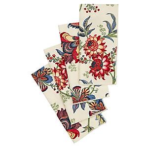 Decorative Things Cloth Napkins Set of 4 Cotton Table Linen Napkins Dinner Wedding Table Décor Bridal Shower Garden Party Floral, 18"x 18" Made in USA