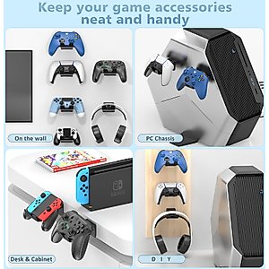 OIVO Controller Wall Mount Holder for PS3/PS4/PS5/Xbox 360/Xbox One/S/X/Elite/Series S/Series X Controller, Pro Controller, Upgraded Adjustable Wall Mount for Video Game Controller&Headphones- 4 Pack