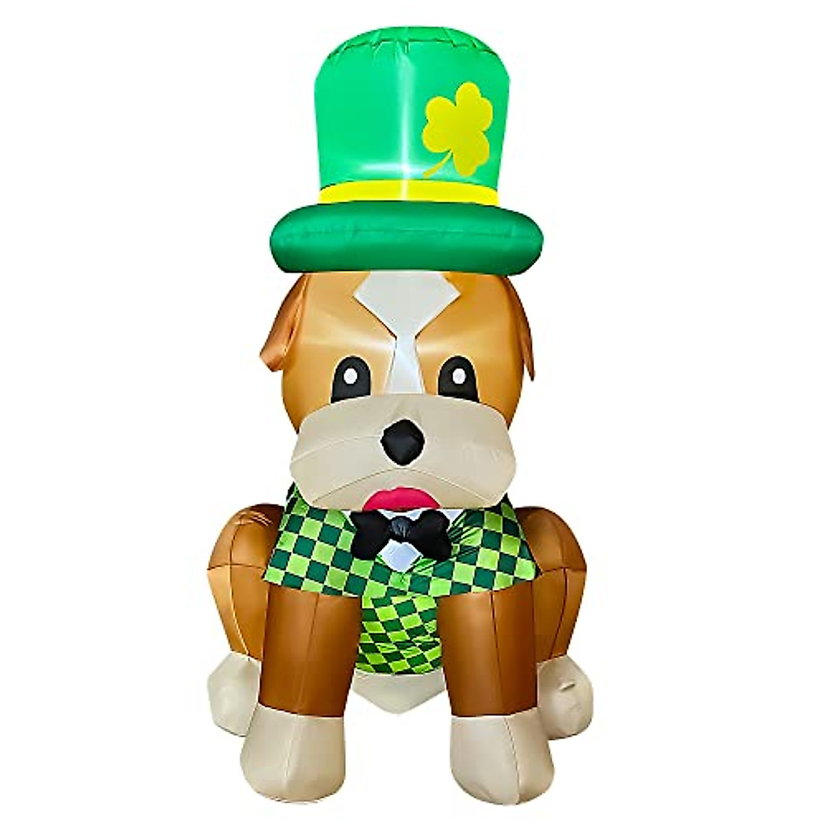 SEASONBLOW 5 Ft LED Light Up Inflatable St. Patrick's Day Bulldog Shar Pei Dog Decoration for Home Yard Lawn Garden Indoor Outdoor