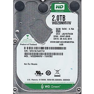 WD20NMVW-11AV3S2, DCM HHKTJBKB, Western Digital 2TB USB 2.5 Hard Drive