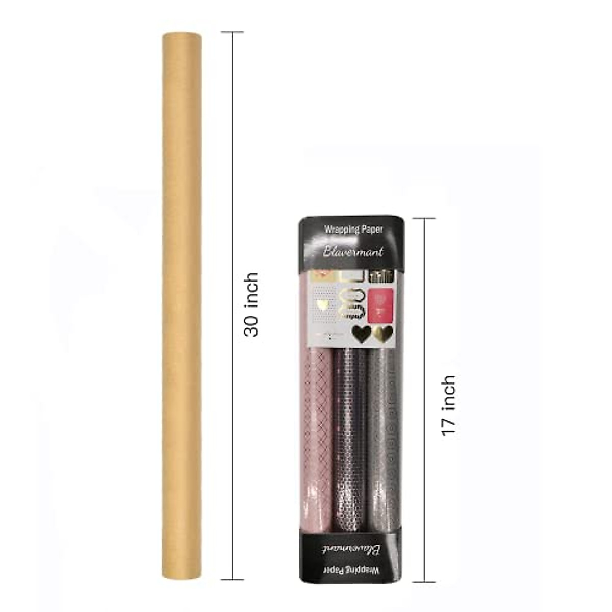 Blavermant Wrapping paper rolls, Gift Wrapping Paper Mini Roll - 17" X 10 ft Per roll, 3 Different Geometric Design for Families Friends Kids in Birthday Wedding Baby Shower Congrats Party