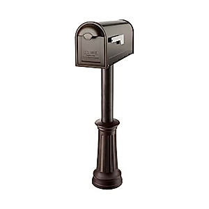 ARCHITECTURAL MAILBOXES 7509RZ-10 Architectural Mailboxes Redondo Mailbox Post, Rubbed Bronze
