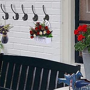 Dseap Coat Hooks Wall Mounted, Pack of 10, Metal Hooks for Hanging, Bronze