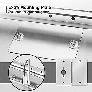 GASPRO 48 x 6 Inch Drop-in Fire Pit Pan and Burner, Natural Gas & Propane Fire Pit Insert with Linear Burner, Heavy Duty 304 Stainless Steel, Mounting Plates Included