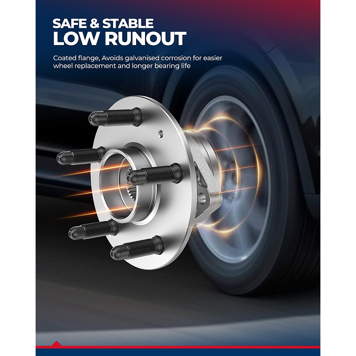 KAX 515058 Pair Front Wheel Bearing and Hub Assembly fit for 2001-2006 Chevy Silverado 2500 HD,for 2001-2006 GMC Sierra 1500,for 2001-2006 GMC Sierra 2500 HD,8 Lug w/ABS