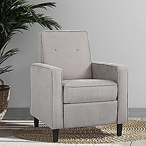 FDW Recliner Chair Fabric with Push Back Accent Arm Chair Comfortable Single Recliner Mid Century Modern Sofa Chair for Home Living Room, Grey