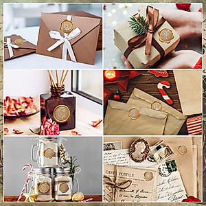 540 Pieces Gold Embossed Wax Seal Stickers Vintage Embossed Envelope Seal Sticker Adhesive DIY Embossed Wax Seal for Party Favors Invitations Greeting Cards (Botany Pattern)