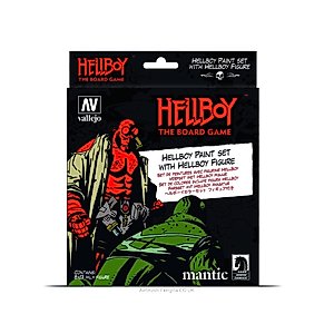 Vallejo VAL70187 Board Game, Farbsetmit AV Model Color Hellboy (8 Paints & Figure), Various, 9 Piece Set