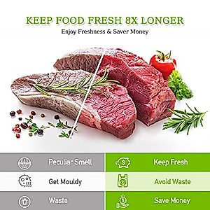 Sifxouped Vacuum Sealer Machine,20 Pcs Vacuum Sealer Bag,Led Display Vacuum Sealers,Household Small Vacuum Sealing Machine,Suitable for Dry, Moist,Oily and Soft Food Storage (White)