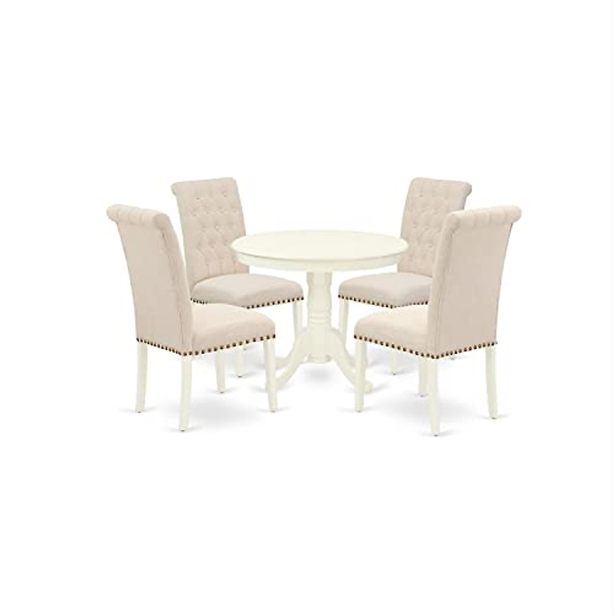 East West Furniture ANBR5-LWH-02 Dining Set