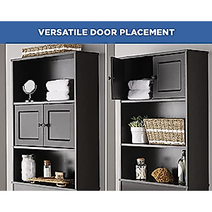 MIHAL Espresso 23" W Bathroom Space Saver, 3 Shelves, Over The Toilet Cabinet