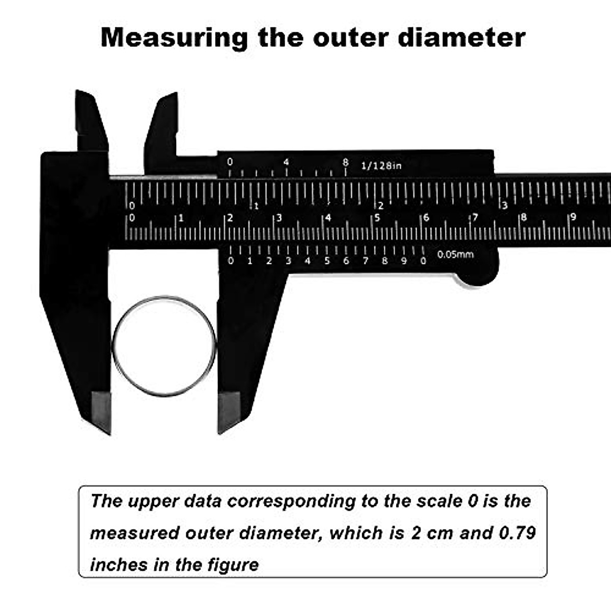 Honoson 10 Pieces 150 mm Mini Plastic Caliper Vernier Caliper Double Scale Sliding Gauge Measuring Tool for Student Office, 0-6 Inch, Black