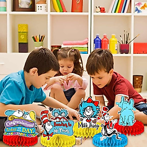 YUNKELIU Birthday Party Decorations Honeycomb Centerpieces 9Pcs Cat Theme Table Decor 3D Double Sided Table Topper Decor for Graduation Party Supplies