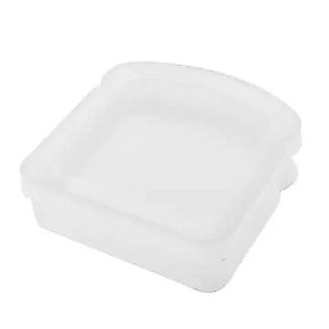 Pack of 3 Clear Food Storage Sandwich Containers for Lunch Prep (Toast Shape)