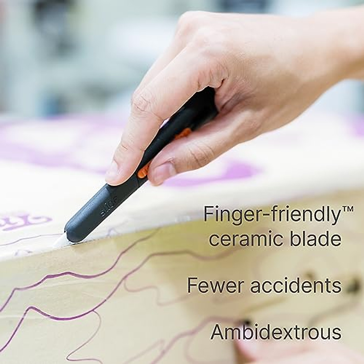 Slice Slim Pen Cutter, 1 Pack, Manual Blade Stays in Position