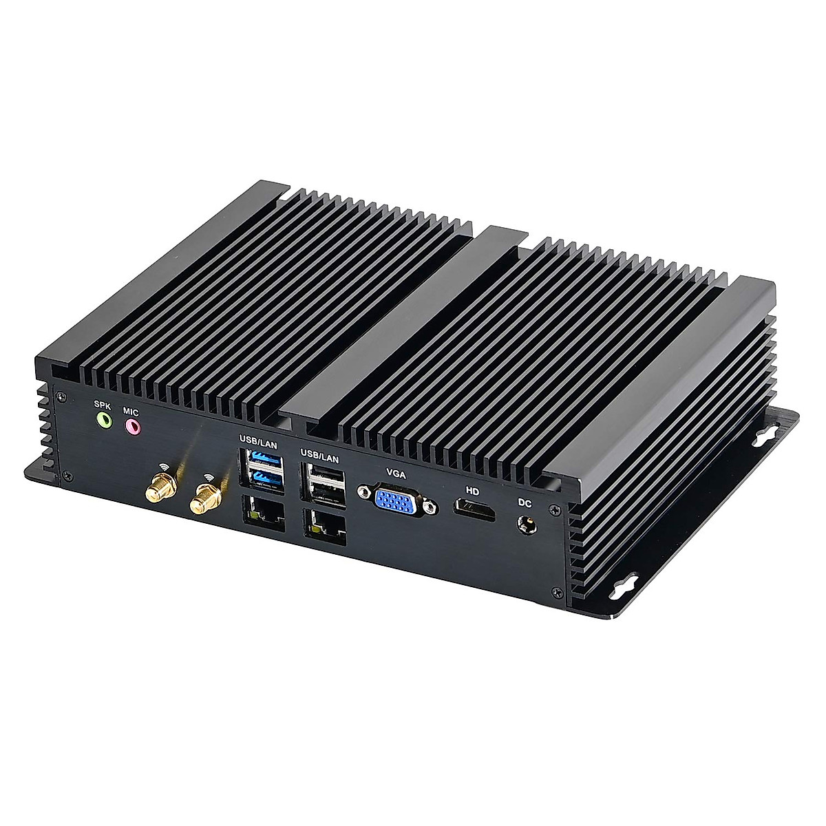 HUNSN Industrial Computer, Fanless Mini PC, Windows 11 / Linux Ubuntu, I5 8250U 8259U 8260U 8350U 8265U, IM07, GPIO, Watchdog, WOL, SIM Slot, 2 x LAN, 6 x COM, 8G DDR4 RAM, 256G SSD
