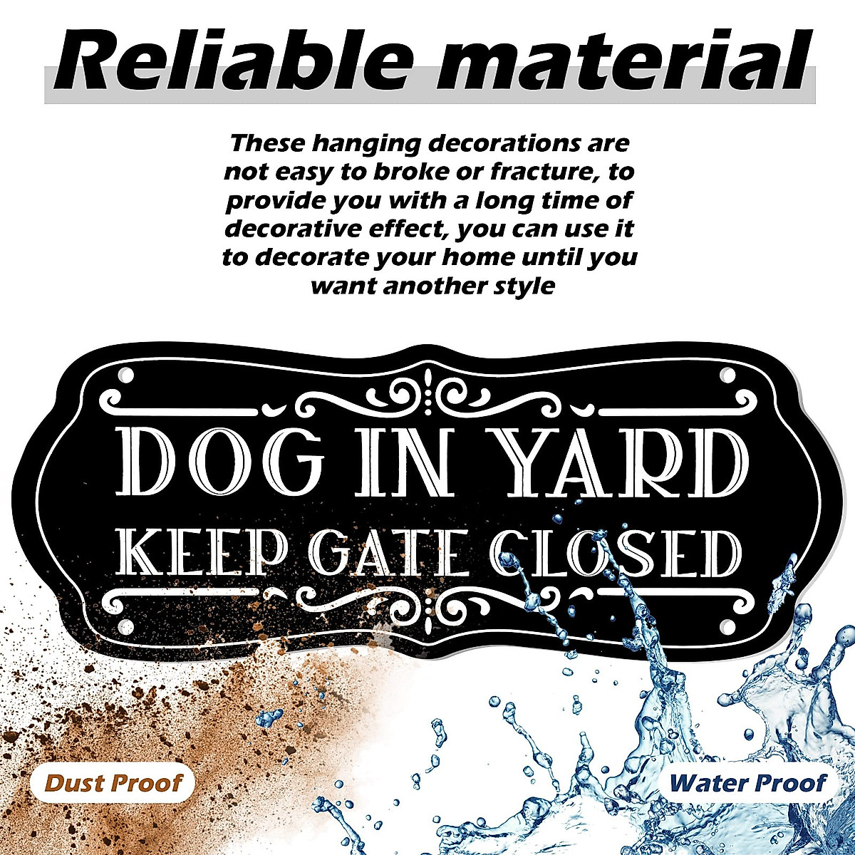 Moxweyeni 2 Pieces Dog Sign for Fence Beware of Warning Signs Metal Aluminum Funny Rustic Dog in Yard Keep Gate Closed Wall Door Sign