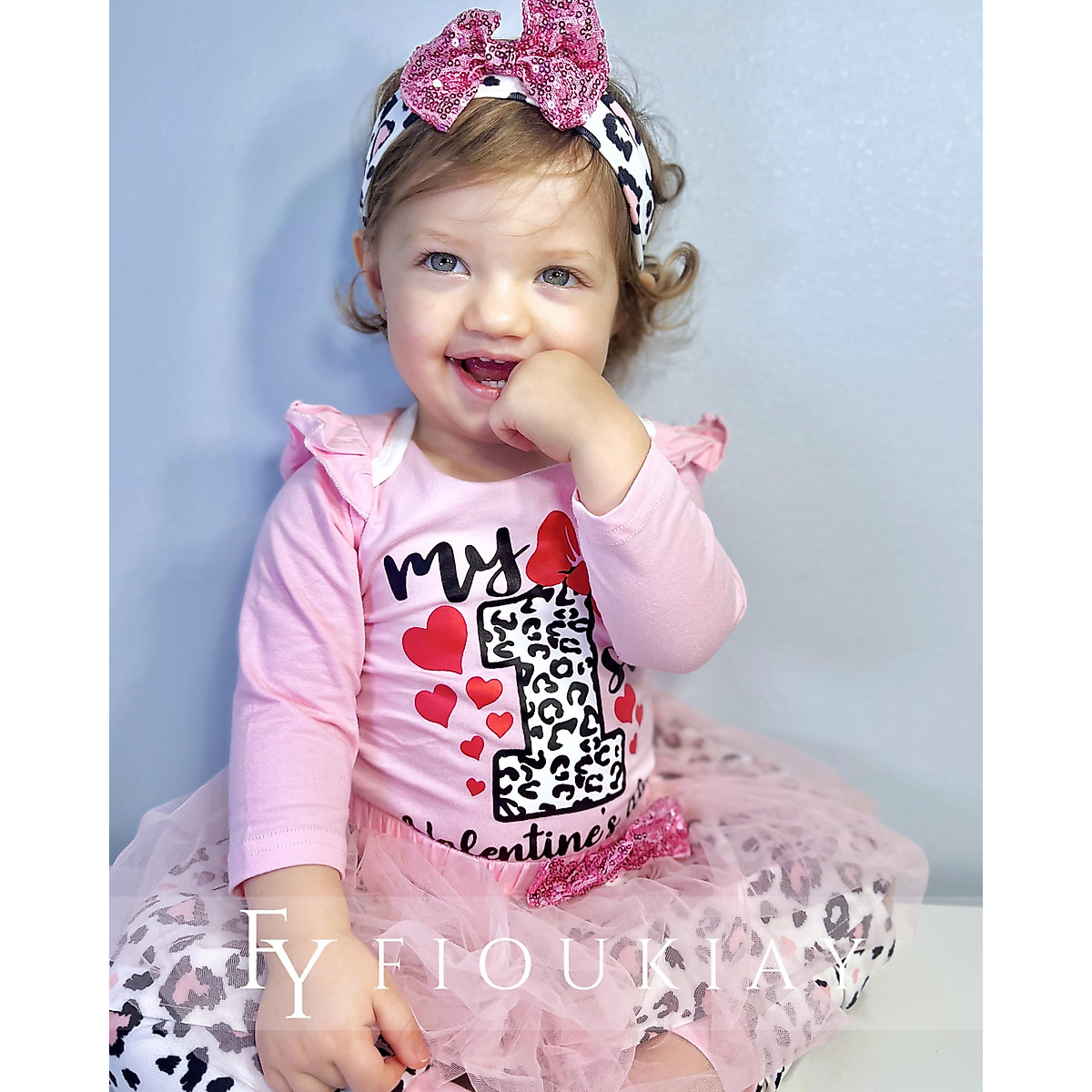 fioukiay Preemie Baby Girl Valentine's Day Skirt Sets Infant Love Heart Top Valentine's Day Dress Clothes Outfits (Pink, Preemie)