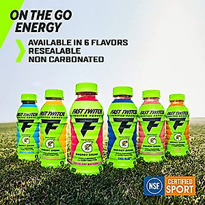 Fast Twitch Energy drink from Gatorade, Cool Blue, 12oz Bottles, (12 Pack), 200mg Caffeine, Zero Sugar, Electrolytes