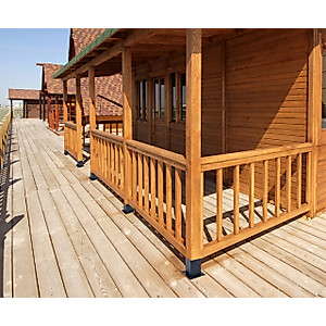 (4 PCS) LADECH 4x4 Wood Fence Post Anchor Base, 2mm Thick Steel and Black Powder Coated,Come with Wood Screws and Concrete Anchors (Black - 4 PCS)