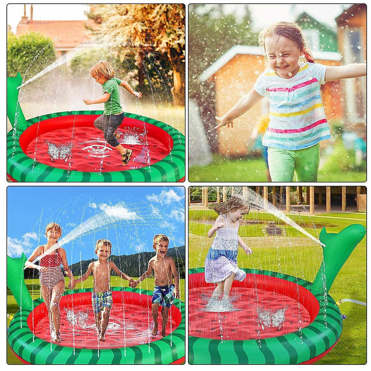Apfity Splash Pad for Kids and Dogs, 68" Sprinkle Play Mat Summer Water Toys Inflatable Swimming Pool for Toddlers Baby Kiddie and Pets Dog Outside Sprinkler Pool for Age 2 3 4 5 6 7 8 9 10