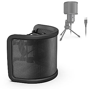 FIFINE Pop Filter, Mic Pop Screen with Metal Mesh, Compact Microphone Pop Shield Windscreen for Recording Studio, YouTube Videos, Streaming, Podcast (Black)