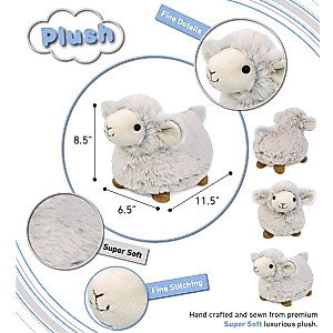 DolliBu White Sheep Plush Toy - Super Soft Sheep Stuffed Animal for Girls and Boys, Cute and Cuddly Farm Stuffed Animal, Realistic Stuffed Sheep Plush Gift, Decor for Baby, Kids, Adults - 11.5 Inches