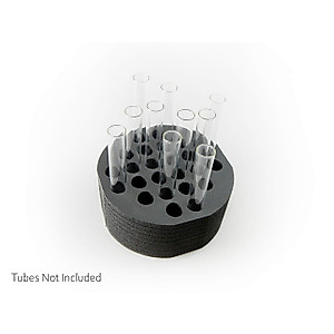 Polar Whale 2 Test Tube Racks Black Foam Round Shaped Holder Storage Organizer Stand Transport Holds 24 Tubes Fits up to 20mm Diameter