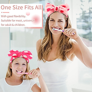 WHAVEL 9 Pack Pink Microfiber Hairband for Washing Face, Makeup Headband Skincare Headbands with Cute Bow, Fluffy Face Wash Headband for Women