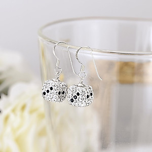 AeraVida Sparkling Dice 3d Cubic Zirconia .925 Sterling Silver Dangle Earrings | Zirconia Earrings | Dice Earrings for Women | 3d Cube Earrings for Women