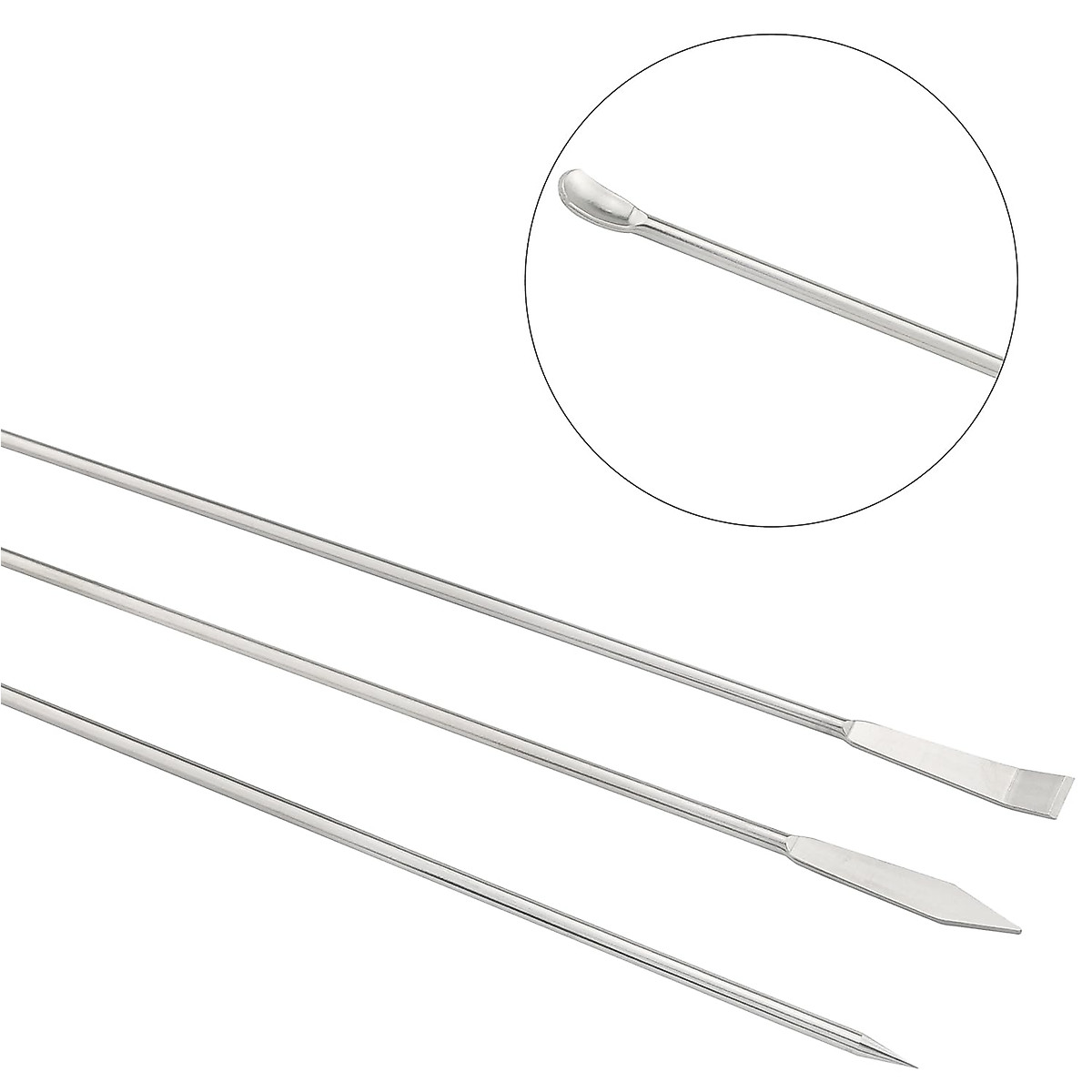 ZZLZX 10PCS Stainless Steel Trace Medicine Spoon Scraper Set Long Reagent Sampling Spoon Lab Mini Spatula Suitable for Deep Mouth Bottles Jars Extractable Materials