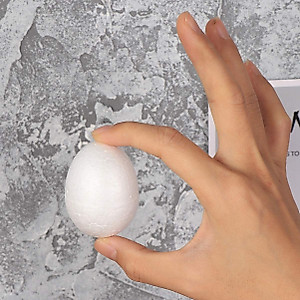BESTOYARD 20pcs Easter Foam Eggs Styrofoam Polystyrene Egg Shapes Easter Egg Decorations Ornaments DIY Crafts 6cm White