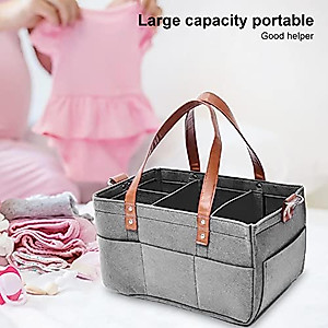 KITERI Diaper Caddy Basket, Felt Storage Caddy, Baby Diaper Caddy Organizer With Handles, Portable Nursery Storage Bin, Baby Diaper Organizer Caddy Bag Suitable For Diapers And Cars