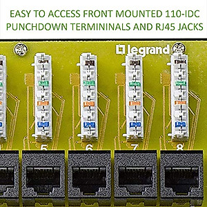 Legrand - OnQ Cat 6 Network Interface Module, Wifi Module with 8 Ports, Network Interface Module Cat6 Provides Connectivity to Ethernet Devices, Black, AC1068