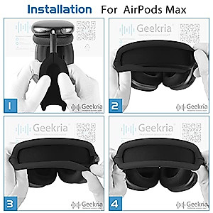 Geekria Silicone Headband Cover Compatible with AirPod Max Headphone, Headband Protector/Headband Replacement Easy DIY Installation No Tool Needed (Black)