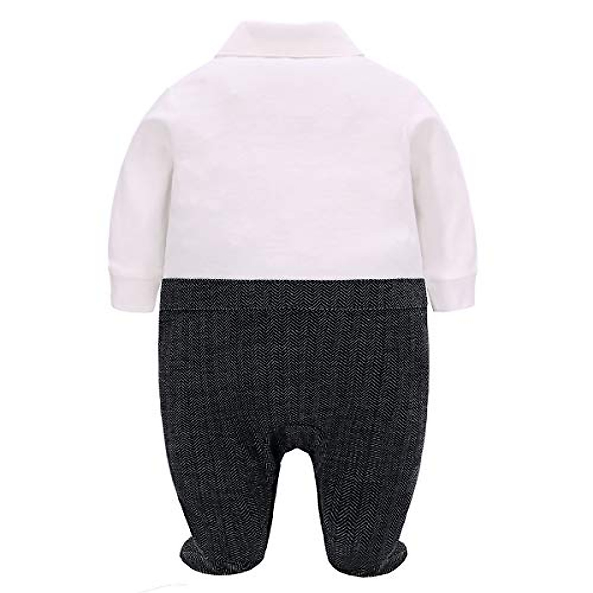 famuka Baby Boy Gentleman Romper Toddler Boys Formal Suit Party Dress One-Piece Wedding Tuxedo 0-24M (D, 0-3 Months)