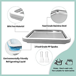 Instant Ice Cream Maker, Rolled Ice Cream Maker, Instant Gelato Pan/Roll, Homemade DIY Ice Cream for Fun Parent-Child Activities for Families Mint Green