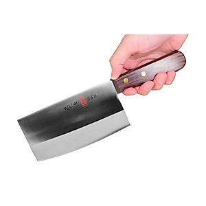 Seki Japan Masahiro Japanese Vegetable & Butcher Cleaver Knife, 175 mm (6.9 inch), Japanese 3 Layers Stainless Steel Kitchen Cutlery, Chef Knives with Natural Wood Handle, Japanese Kitchen Gifts