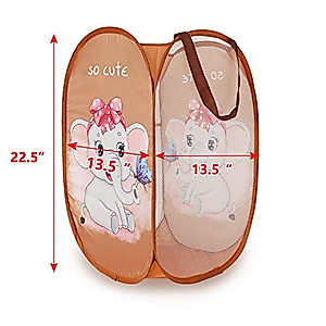 2PC Mesh Pop-up Laundry Hamper - Portable, Durable Handles, Collapsible for Storage and Easy to Open